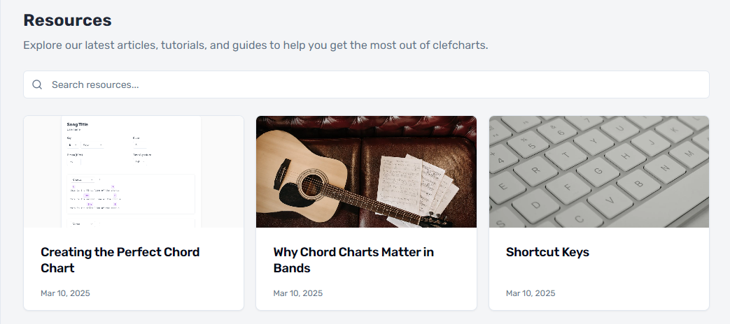 clefcharts - Professional Chord Charts for Musicians